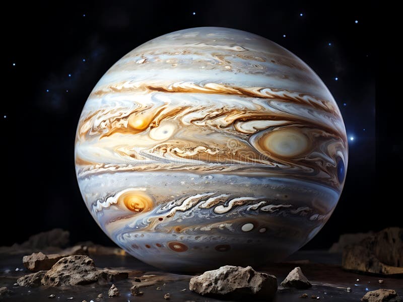 Jupiter Egg: a Cosmic Marvel in the Void Stock Illustration ...