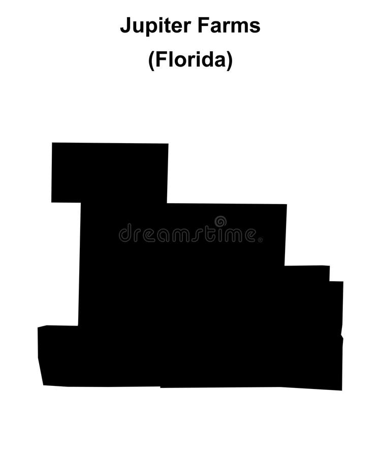 Jupiter Farms outline map stock vector. Illustration of shape - 357251826
