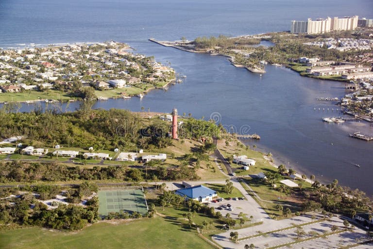Jupiter, FL Inlet and Light House Stock Photo - Image of house, jupiter ...