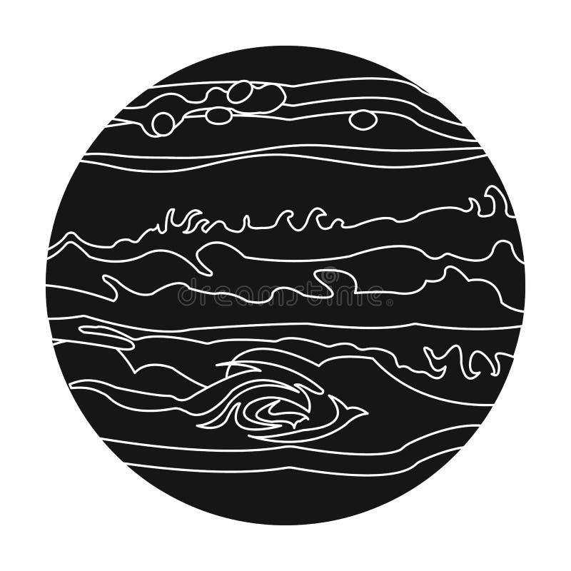 Jupiter Icon in Outline Style Isolated on White Background. Planets ... Jupiter Icon in Outline Style Isolated on White Background. Planets ...