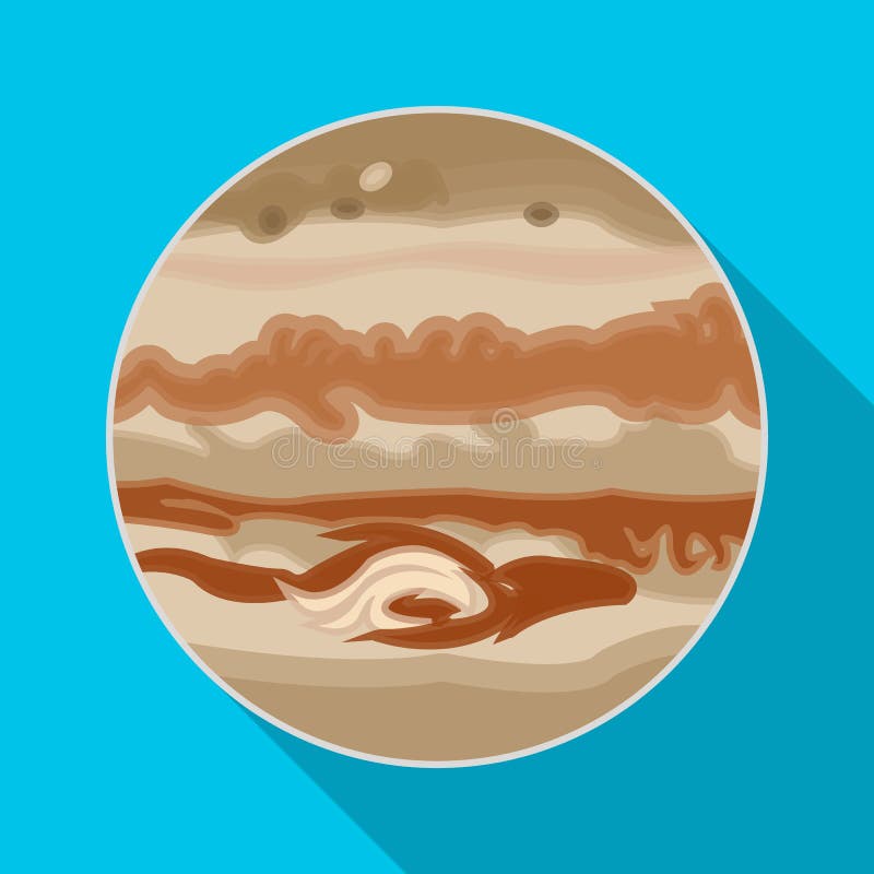 Jupiter Icon in Flat Style Isolated on White Background. Planets Symbol ...