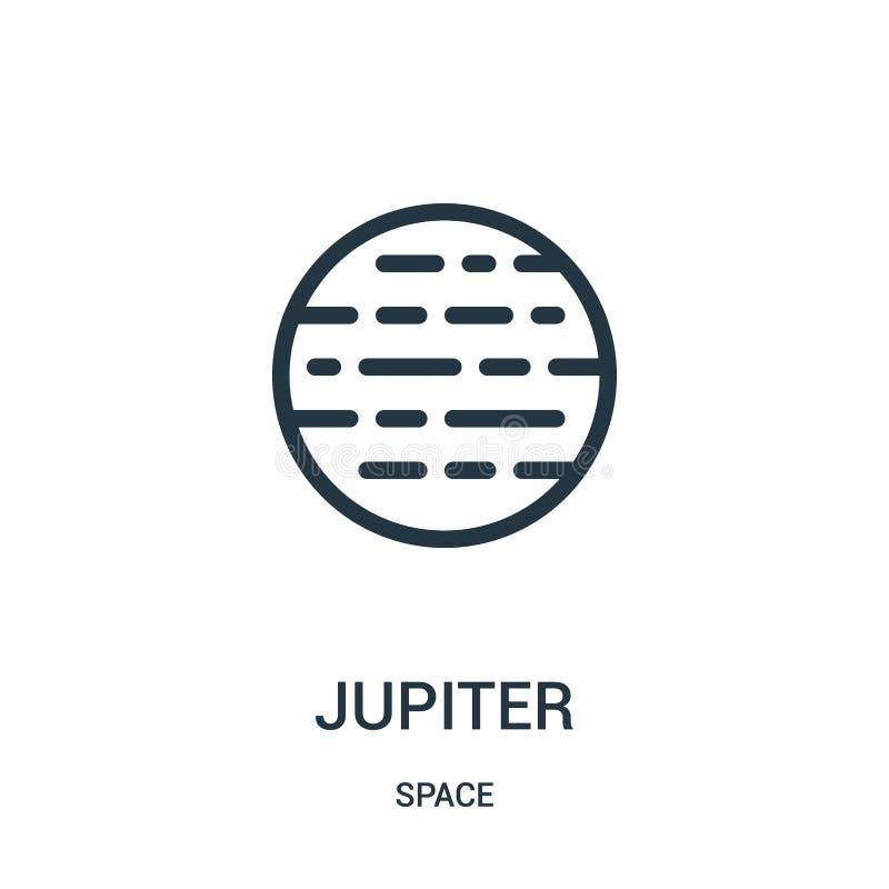 Jupiter Icon Vector from Space Collection. Thin Line Jupiter Outline ...