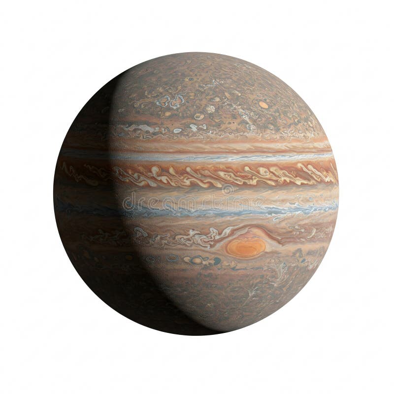 Jupiter Isolated on a White Background Stock Image - Image of ...