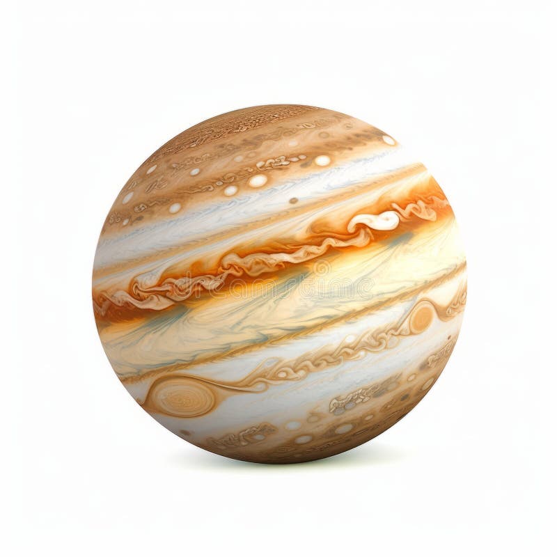 Jupiter in 3d: Detailed Painting on White Background Stock Illustration ...