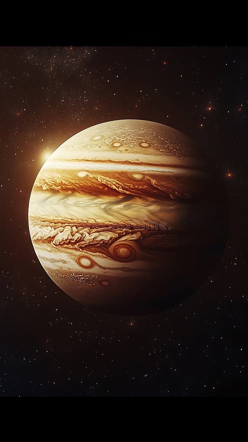 Jupiter, the Largest Planet in the Solar System, is Depicted with ...