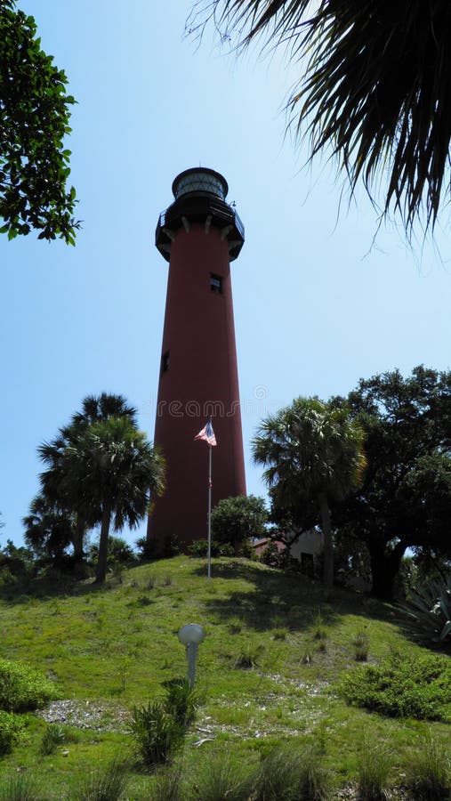 Jupiter Lighthouse stock image. Image of black, platform - 91022439