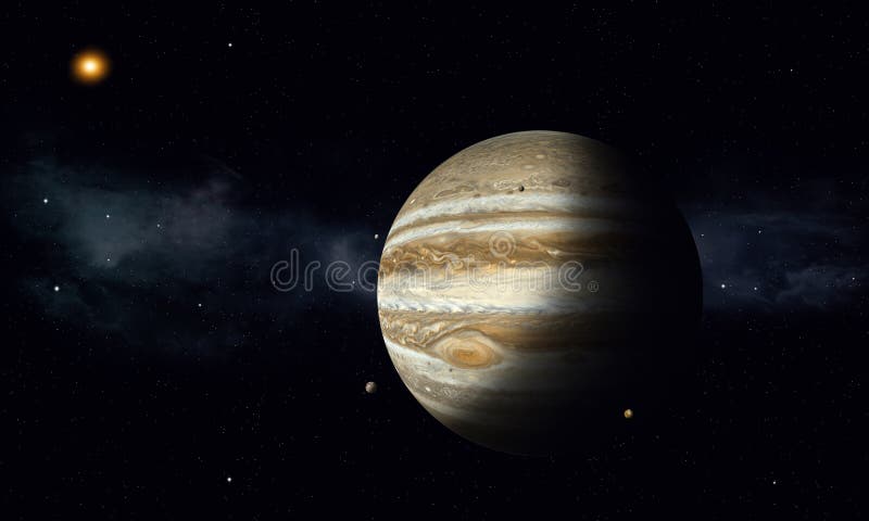 Jupiter with Moons stock illustration. Illustration of system - 52106083