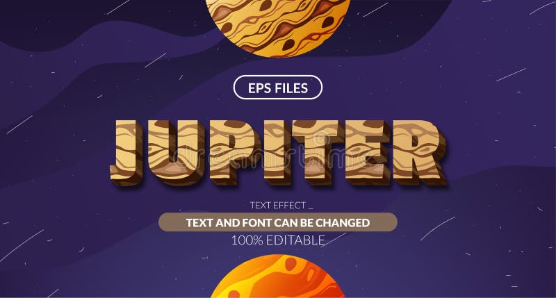Jupiter Planet Cosmic Astrology 3d Editable Text Effect. Eps Vector ...
