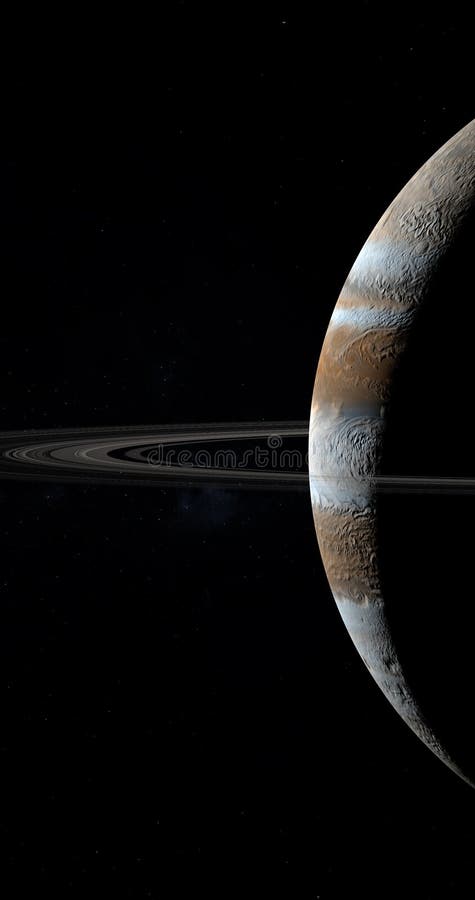 Jupiter Planet with Her Rings in Rotation in the Outer Space. 3d Render ...