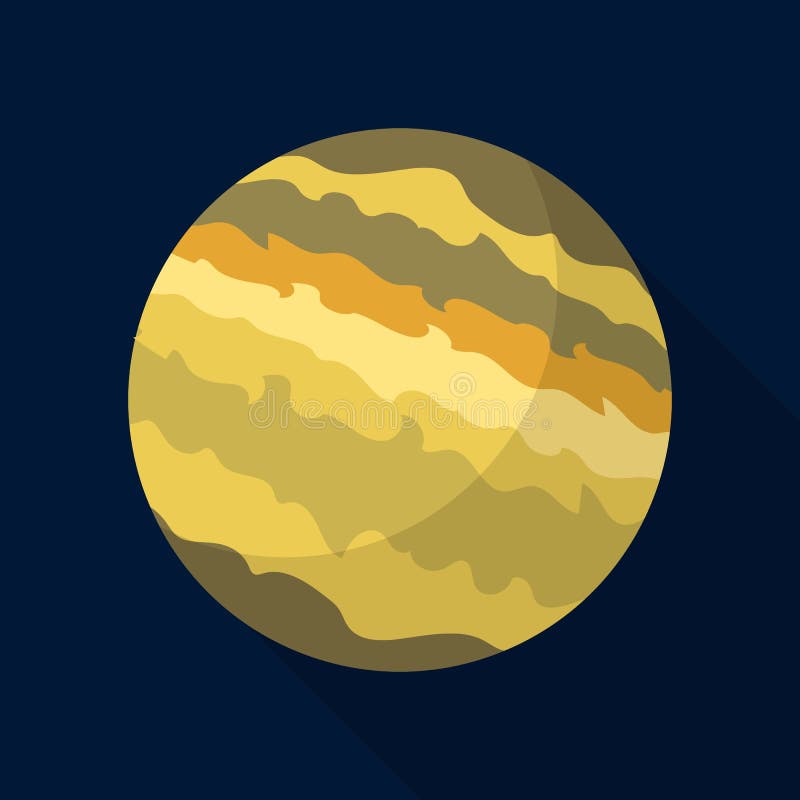 Jupiter Planet Icon, Flat Style Stock Vector - Illustration of flat ...