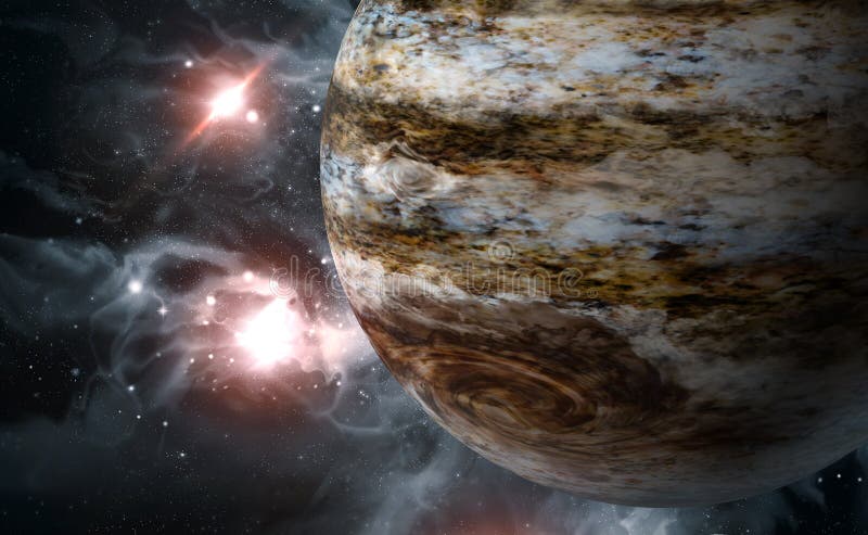 Planet Jupiter Galaxy stock illustration. Illustration of glowing ...
