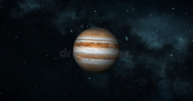 Jupiter Planet on Space with Colorful Starry Night. Front View of ...