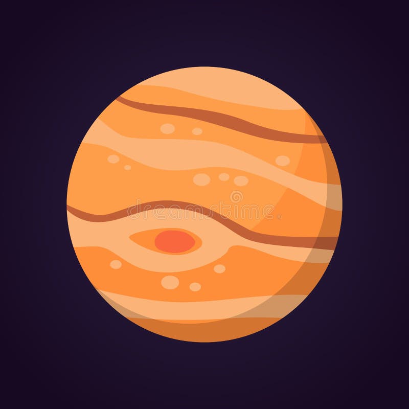 Jupiter Planet Vector Illustration Isolated in Cartoon Style. Stock ...