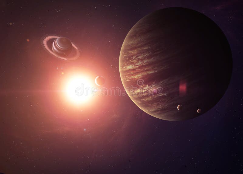 Jupiter Schoot Van Het Ruimte Alle Tonen Zij Stock Foto - Image of ...