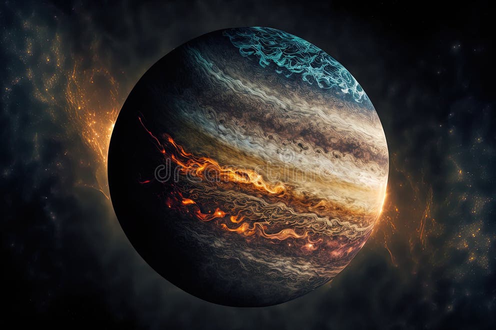 The Jupiter from Space. Elements Furnished by NASA Stock Illustration ...