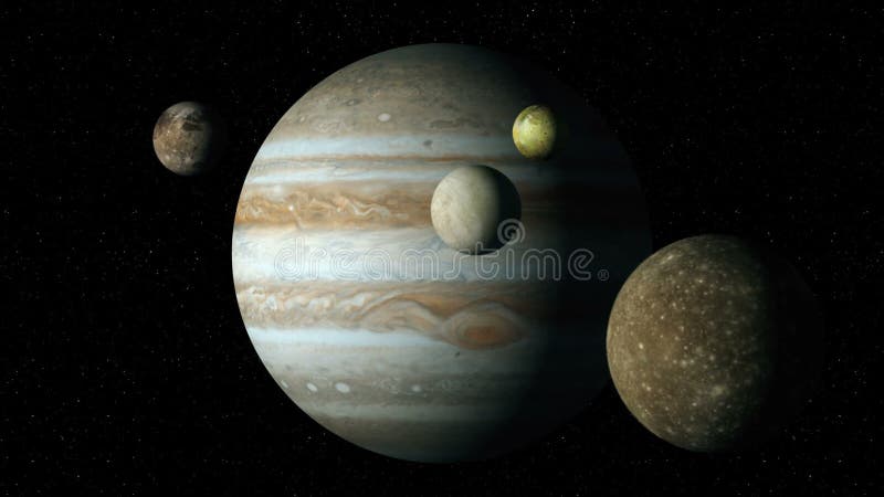 Jupiter Und Monde in Der Galaxie Stock Video - Video von leuchte ...