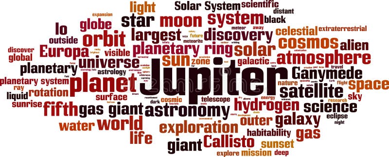 The Word Jupiter As Neon Glowing Unique Typeset Symbols, Luminous ...