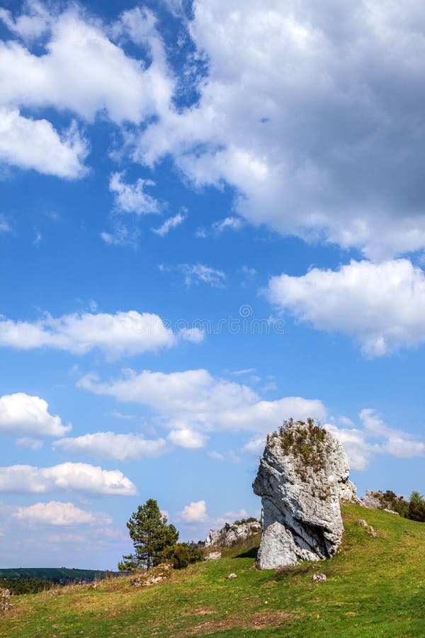Jurassic Limestone Rocks - Polish Jura. Stock Image - Image of natural ...