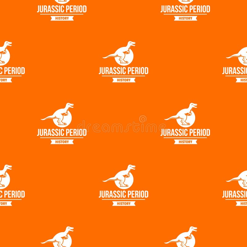 Jurassic Monster Pattern Vector Orange Stock Vector - Illustration of ...