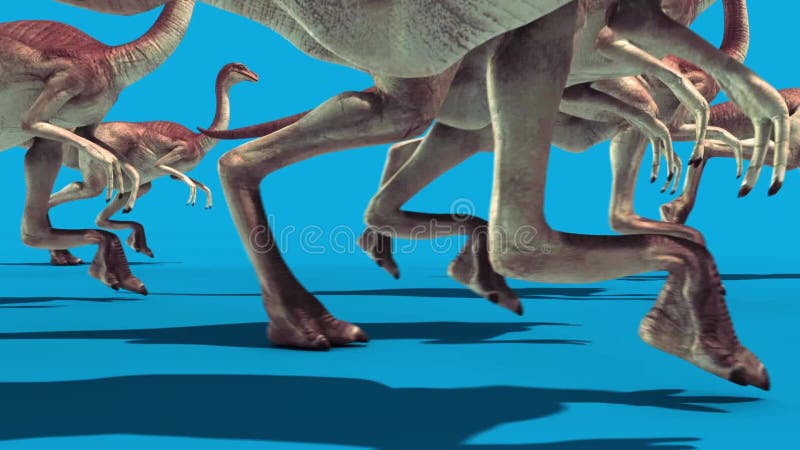 Jurassic World Gallimimus Walkcycle Blue Screen 3D Rendering Animation ...