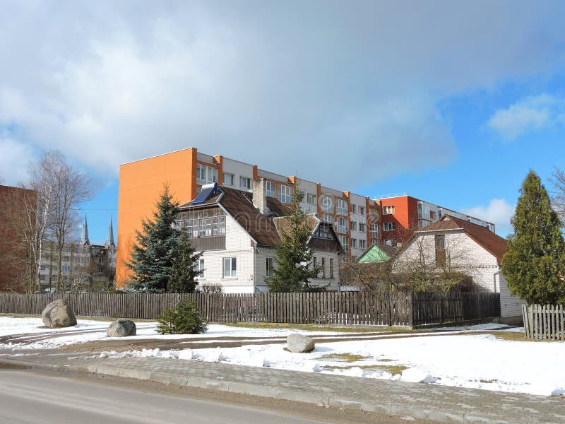 Jurbarkas town, Lithuania stock image. Image of building - 87530097