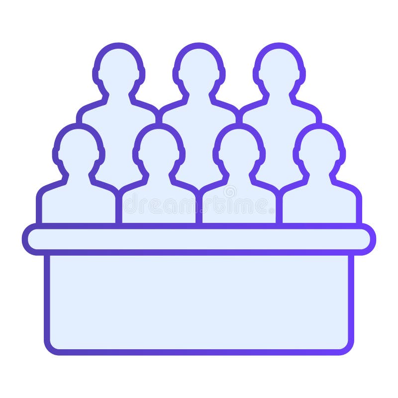 Jury Box Flat Icon. Group Color Icons in Trendy Flat Style Stock Vector ...