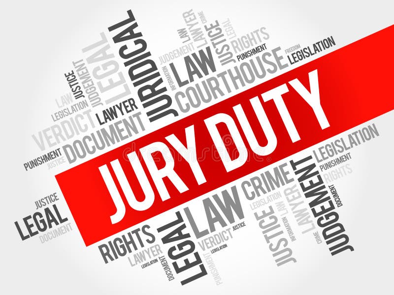Jury Duty word cloud stock illustration. Illustration of civic - 207256684