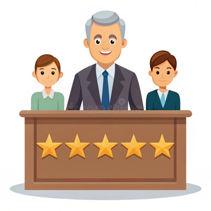 Jury Member Giving a Rating of Five Stock Illustration - Illustration ...