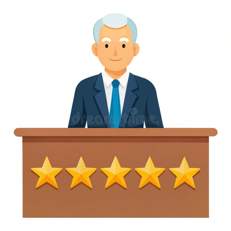 Jury Member Giving a Rating of Five Stock Illustration - Illustration ...