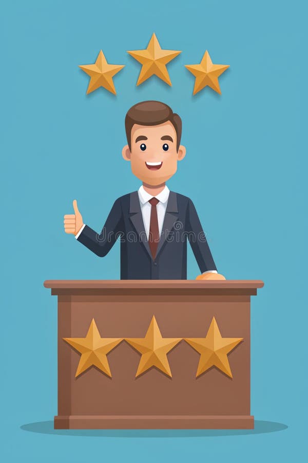 Jury Member Giving a Rating of Five Stock Illustration - Illustration ...