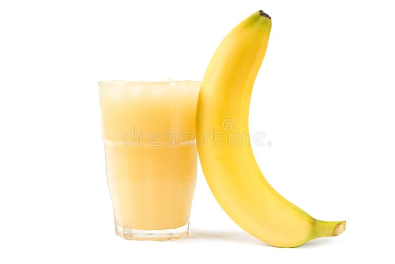 Jus de banane photo stock. Image du froid, jaune, fruits - 13399624