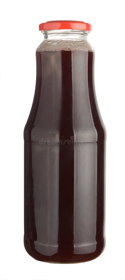 Jus De Cerise Dans Une Bouteille En Verre Image stock - Image du cerise ...