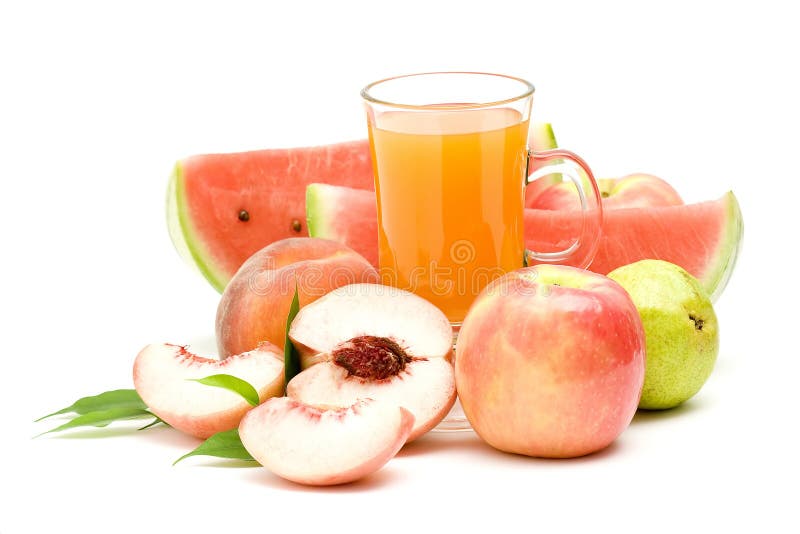 Jus De Fruit Et Des Fruits Frais Photo stock - Image du frais, régime ...
