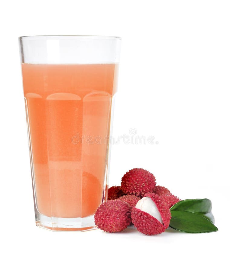 Jus De Litchi Avec Des Fruits Photo stock - Image du santé, frais: 55289166