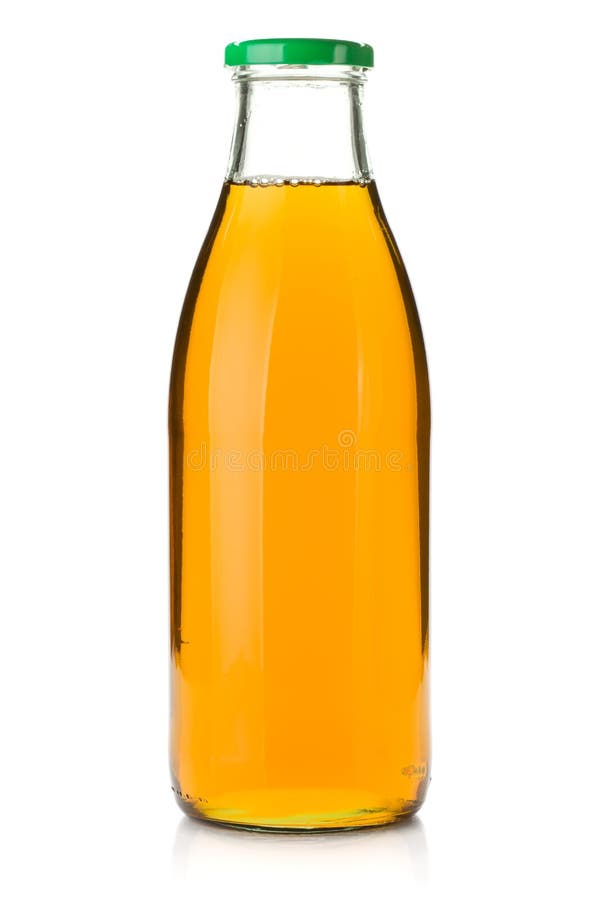 Jus De Pomme Dans Une Bouteille En Verre Photo stock - Image du glace ...