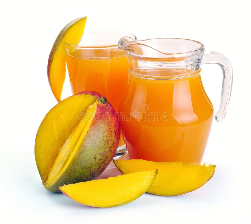 Jus et fruit de mangue photo stock. Image du liquide - 35276068