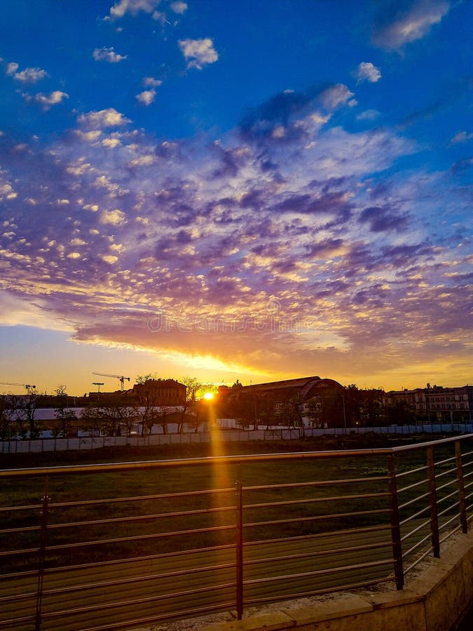 Just an Amazing Sunset in a Normal Day Stock Photo - Image of green ...