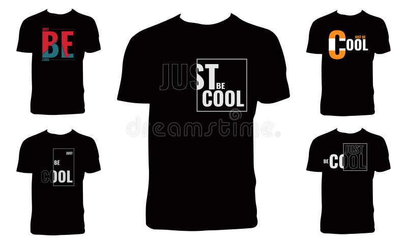 Just Be Cool Typography T Shirt Design Bundle Stock Vector ...