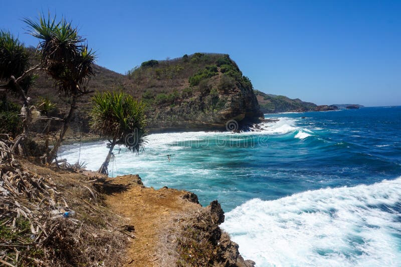 Just Beatiful Wave on the Blue Ocean Stock Image - Image of wave, water ...