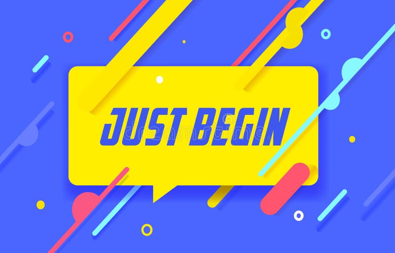 Just Begin in Design Banner. Vector Template for Web, Print ...
