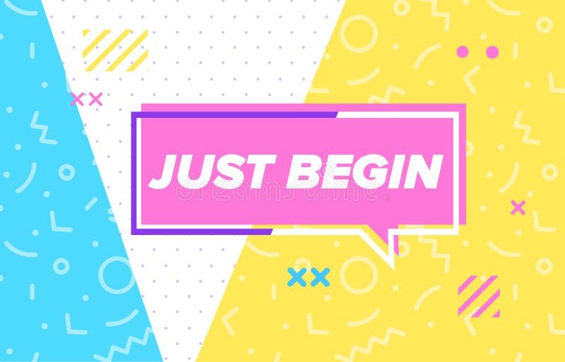 JUST BEGIN in Design Banner. Vector Template for Web, Print ...