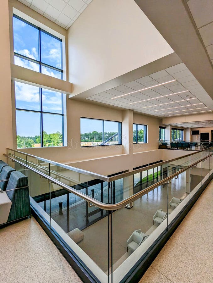 Just Built Modern Interior of a Hospital Lobby and Atrium Stock Photo ...