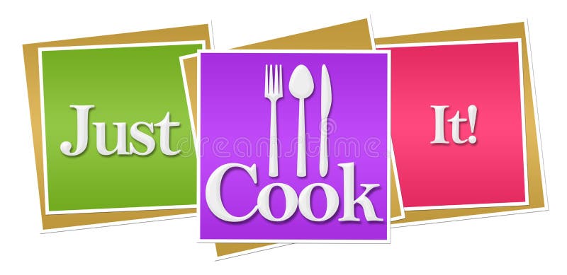 Just Cook it Colorful Blocks Stock Illustration - Illustration of ...