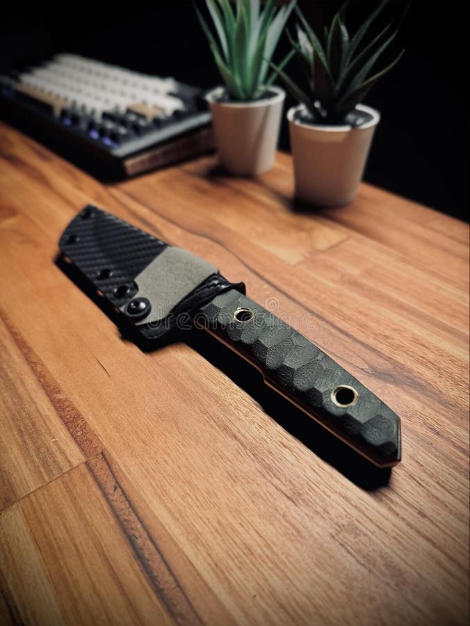 Just an EDC Knife in the Table Stock Photo - Image of knife, flowervase ...