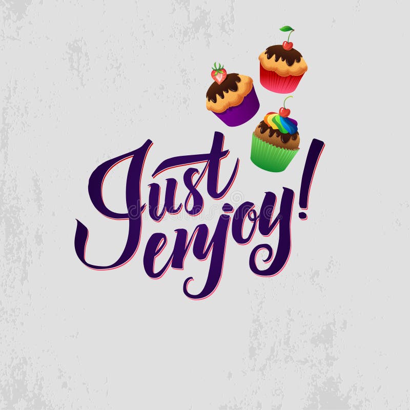 Just Enjoy Grunge Typographic Poster Stock Vector - Illustration of ...