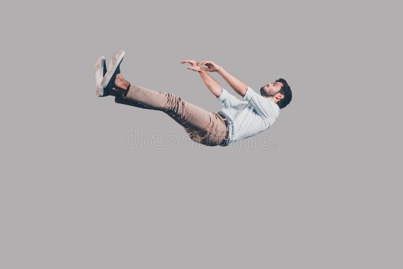 Falling in motion. stock image. Image of barefoot, hovering - 80545571