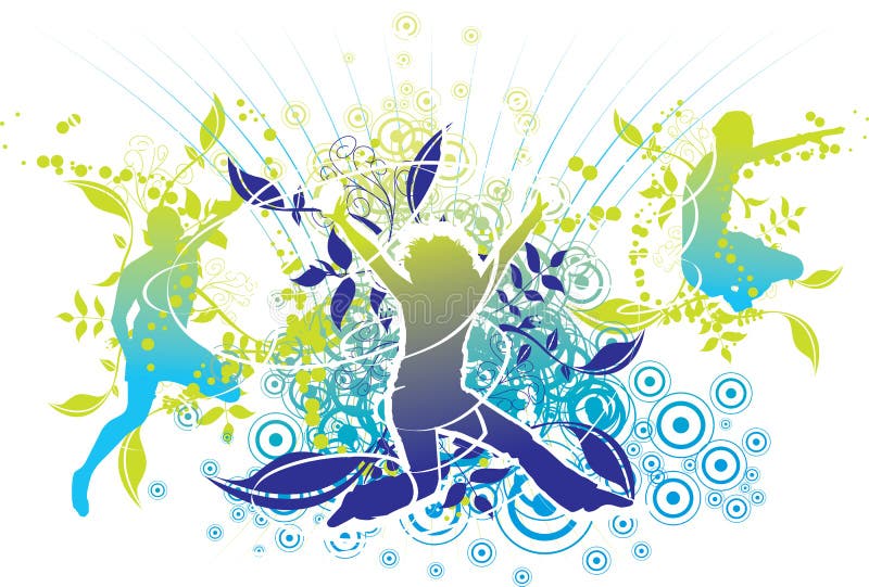 Just Fun stock vector. Illustration of young, silhouette - 64330996