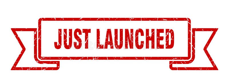 Just launched ribbon. stock vector. Illustration of label - 189693562