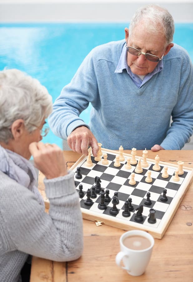 Just Like Chess, Life Changes with Every Move. an Elderly Couple ...