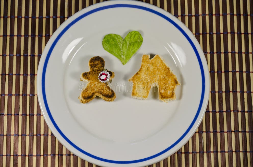 Just a Little Break of Romance Stock Photo - Image of inside, bread ...